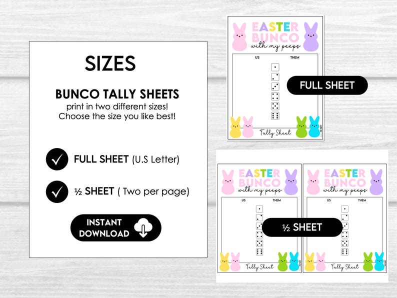 Easter Bunco Party Bundle Printable, Score Cards, Editable Invitation ...