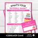 Birthday Name Game, Printable Birthday Game, What's Your Birthday Name ...
