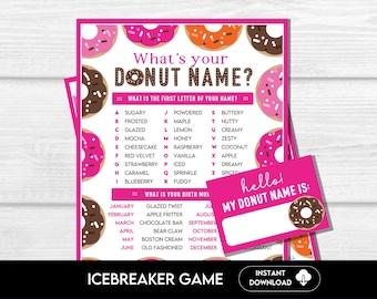 What is Your Donut Name Party Game? - Etsy