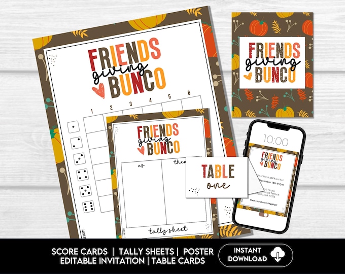 Printable Thanksgiving Bunco Score Card Sheet, Fall October and ...