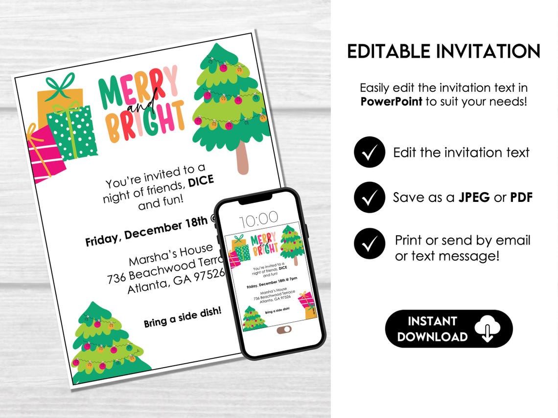 Christmas Bunco Party Bundle Printable, Score Card Set & Party ...