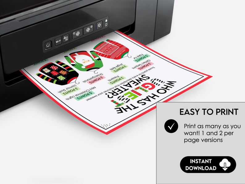 Christmas Ugly Sweater Game, Printable Icebreaker Activity for Adults ...