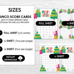 Christmas Bunco Party Bundle Printable, Score Card Set & Party ...