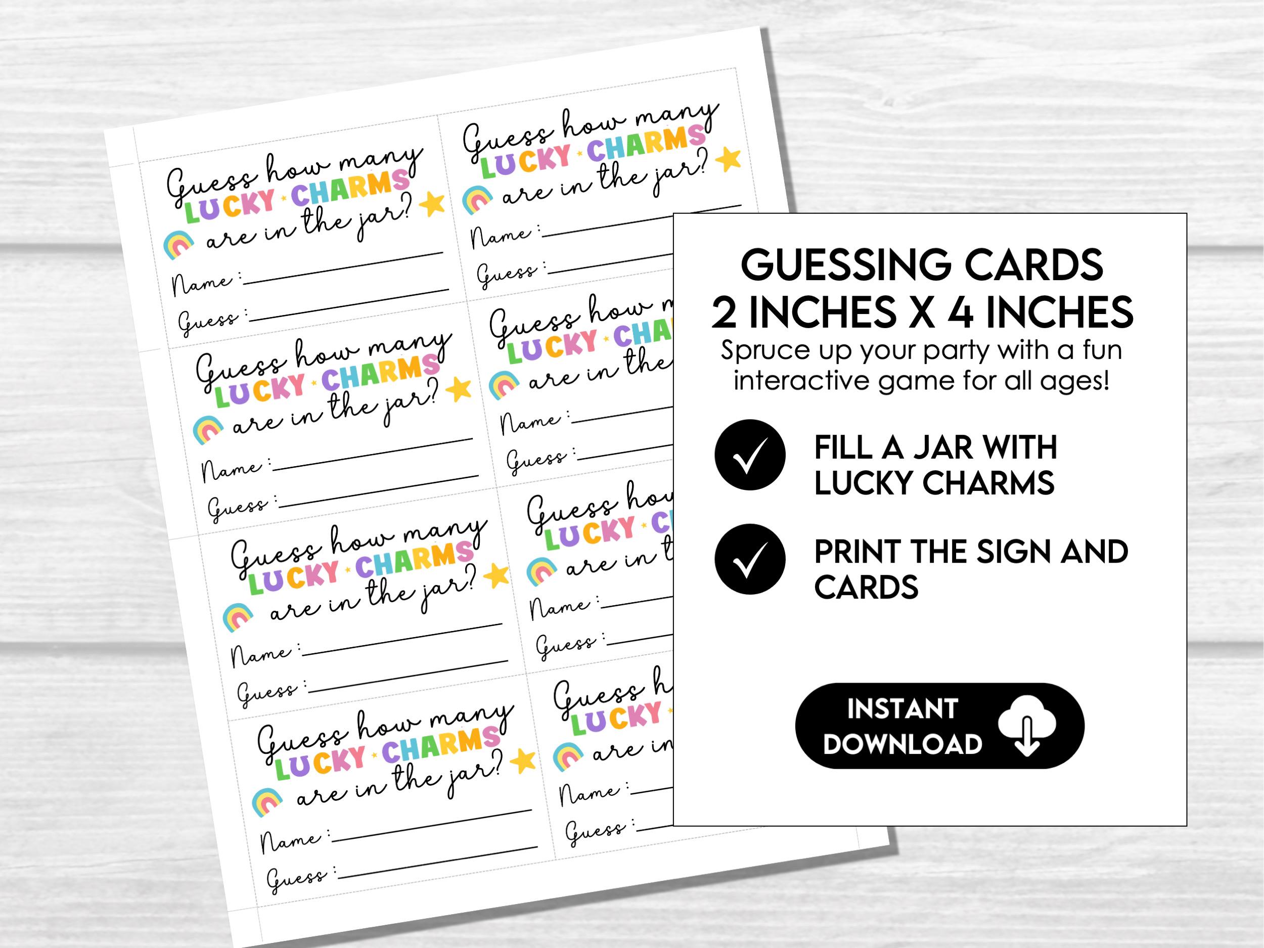 Guess How Many Lucky Charms - St. Patrick's Day Game, Party Game ...