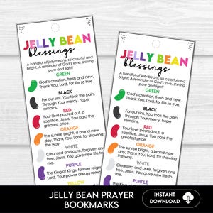 Jelly Bean Prayer Bookmark, Church, School, Youth Group Tags for Easter ...