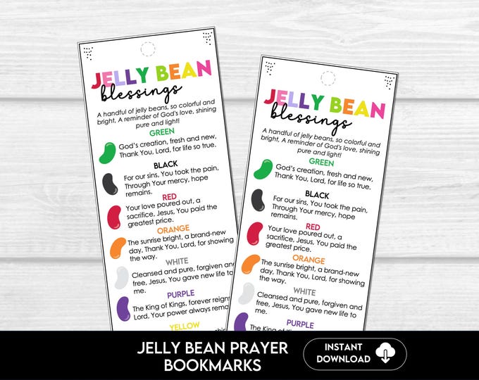 Jelly Bean Prayer Tags, Jelly Bean Poem Printables, Kids Easter Treat ...