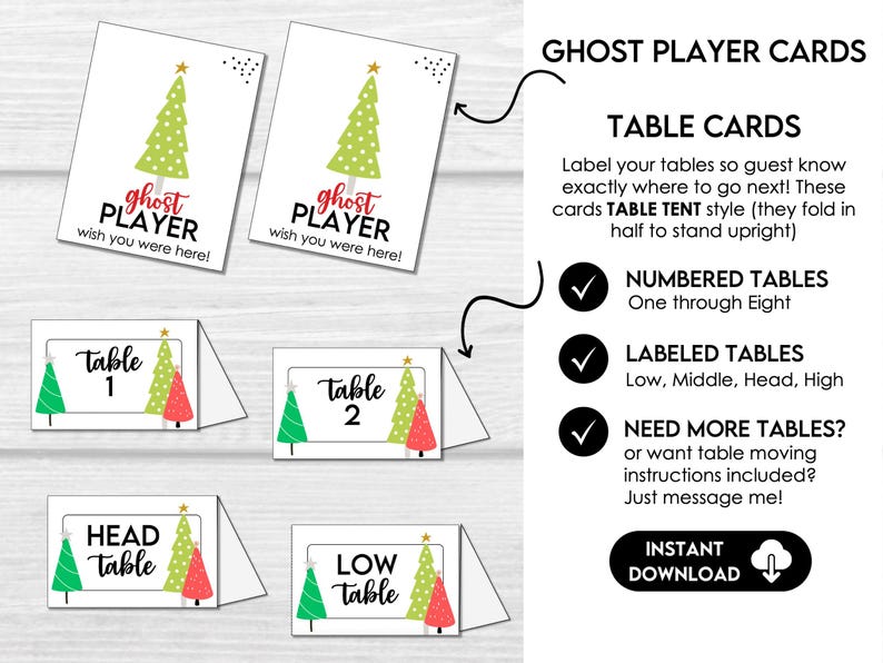 Christmas Bunco Printable Bundle, Score Cards & Table Numbers, Instant ...