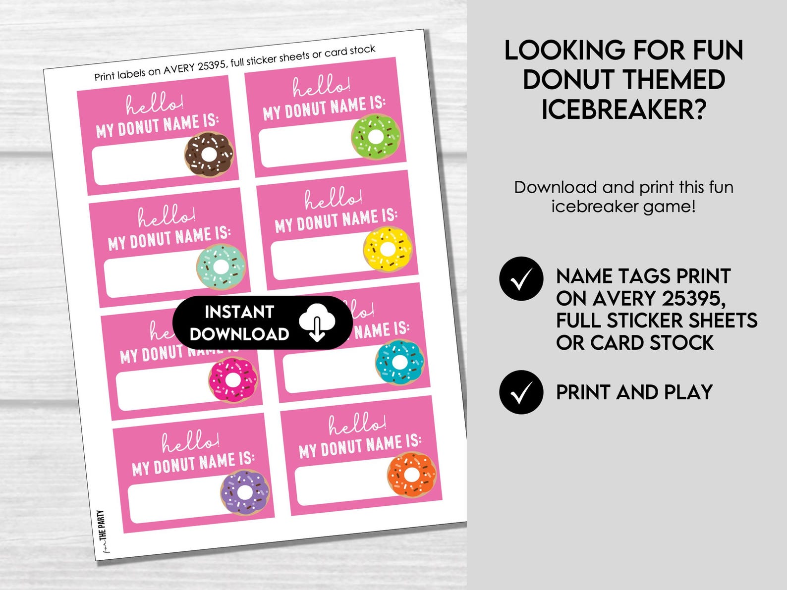 What's Your Donut Name Game Printable, Donut Name Generator, Donut ...