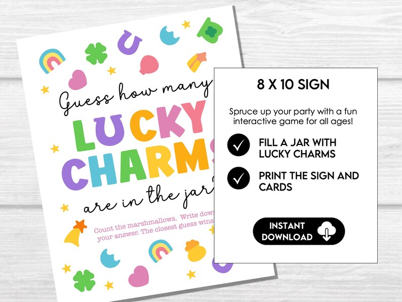 Guess How Many Lucky Charms - St. Patrick's Day Game, Party Game ...