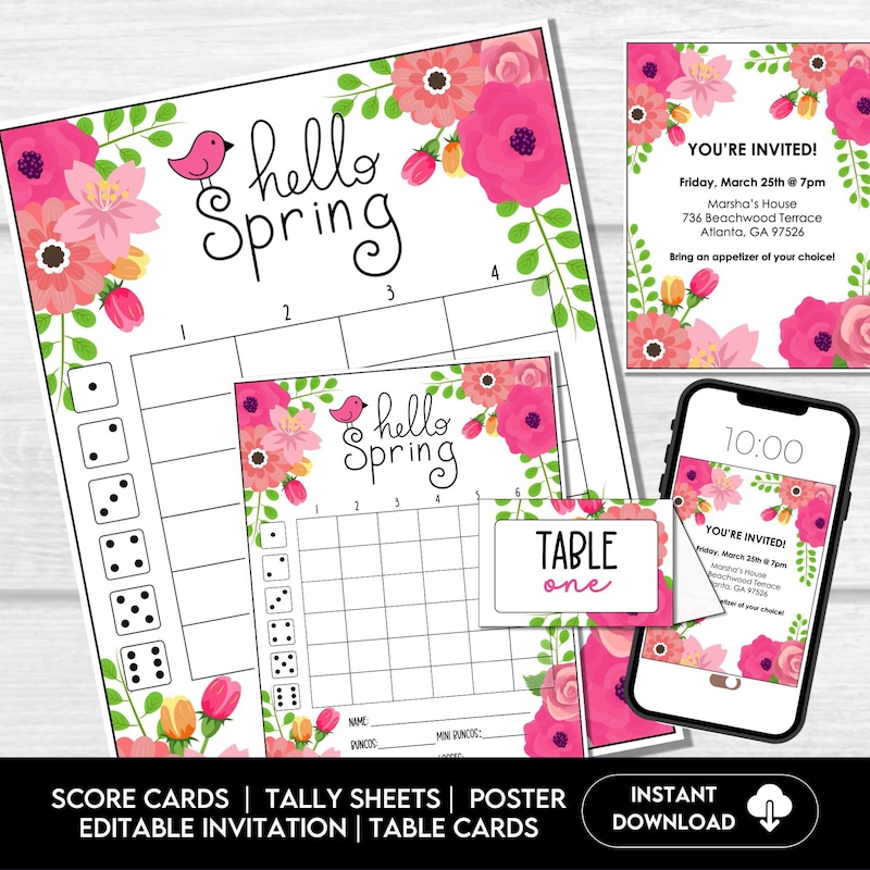 Spring Printable Numbers - Etsy