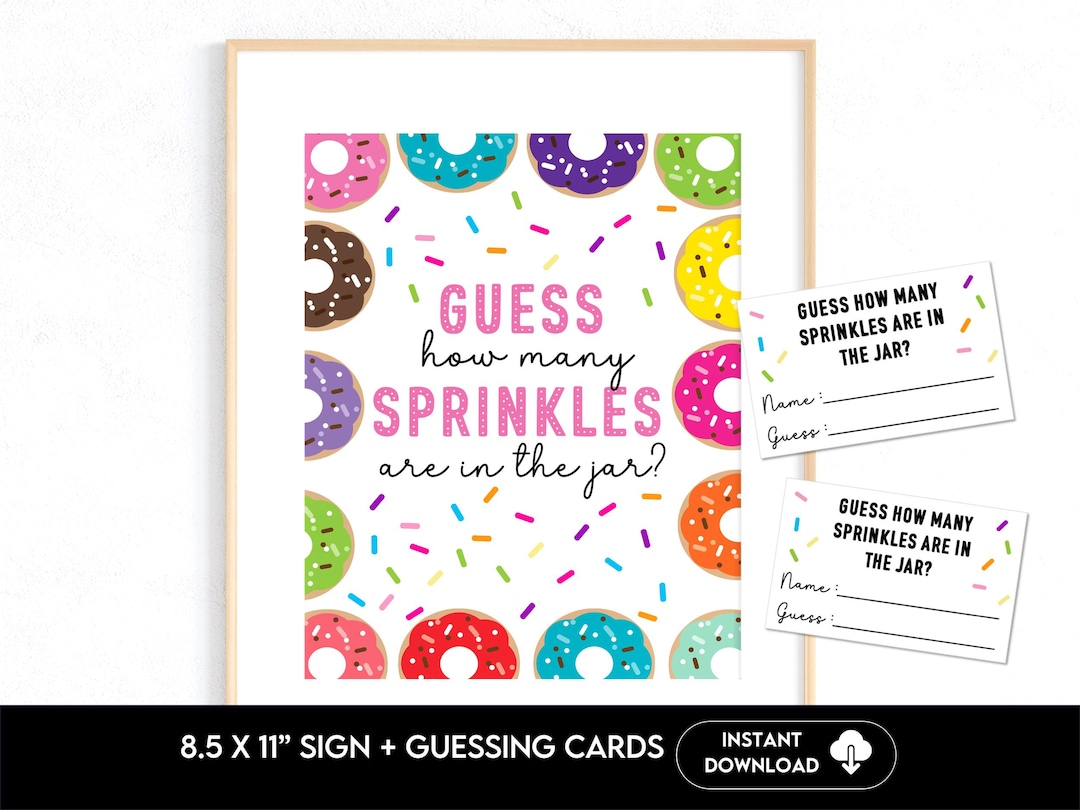Guess How Many Sprinkles Game, Donut Baby Shower, Birthday Party ...