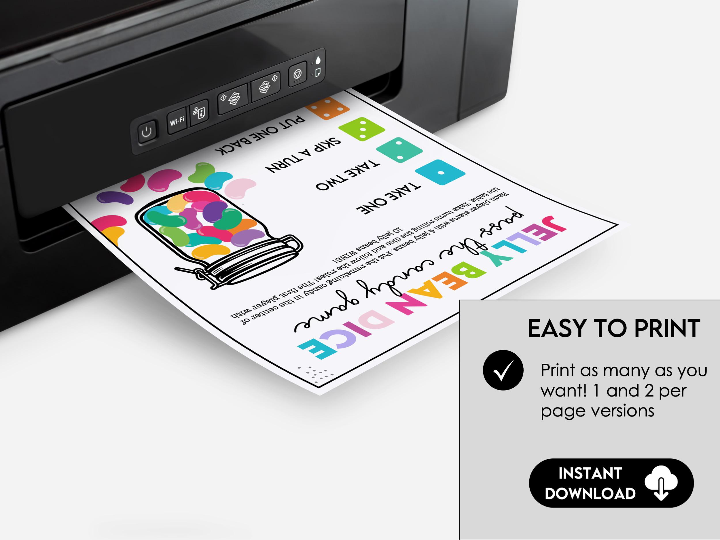 Jelly Bean Dice Game, Birthday Party Game, Easter Games, Party Games ...