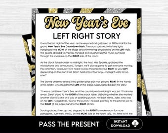 New Year's Left Right Game | Printable New Year's Eve Left Right Story ...
