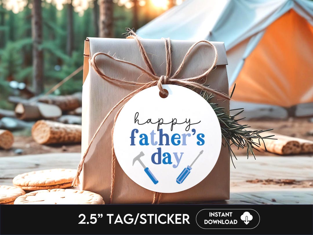 Happy Father's Day Printable Gift Tags, Editable Stickers for Dad Gift ...