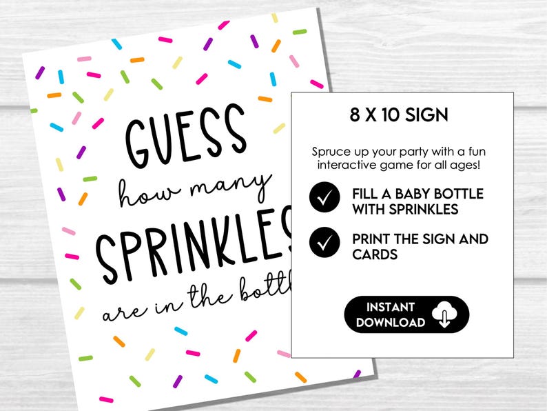 Game Guess How Many Sprinkles Are in the Bottle? Sprinkle Baby Shower ...