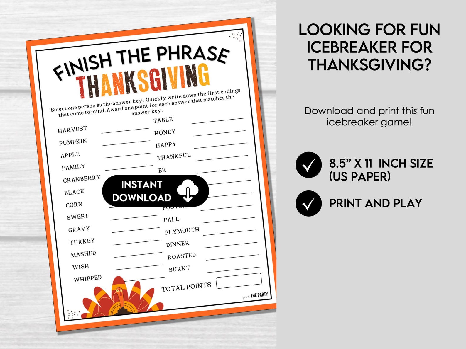Thanksgiving Finish the Phrase Game, Finish That Phrase Game ...