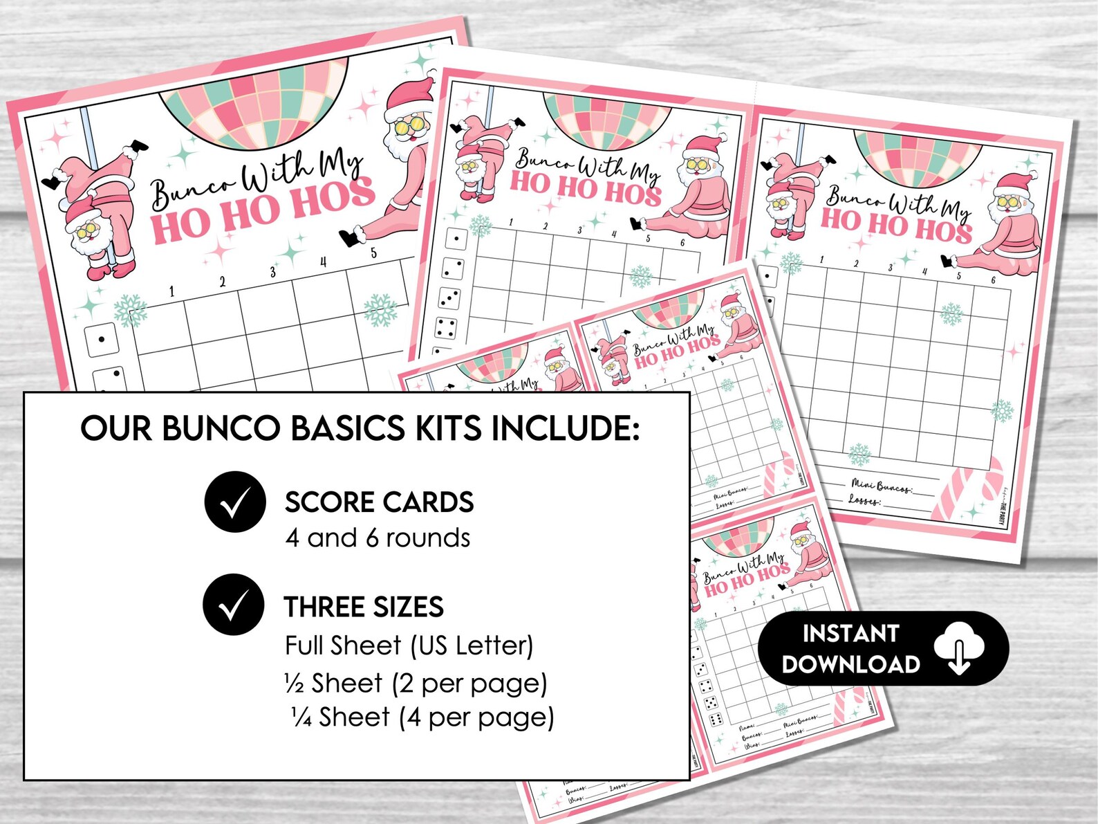 Christmas With My Ho Ho Hos Bunco Score Sheets Printable, Funny ...
