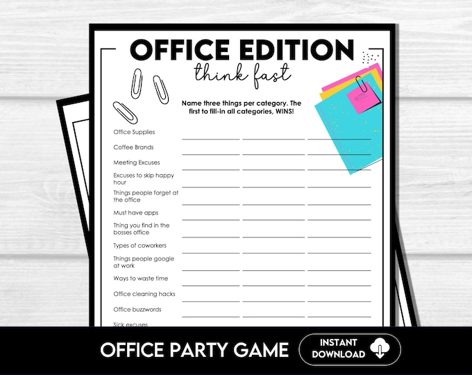Most Likely to Work Game, Office Games, Games for Work, Work Party ...