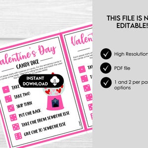 Valentine's Day Candy Dice Game, Valentine's Activity for Kids ...