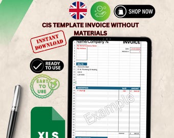 Automated CIS Invoice Template Excel With Materials – Perfect for Sole ...