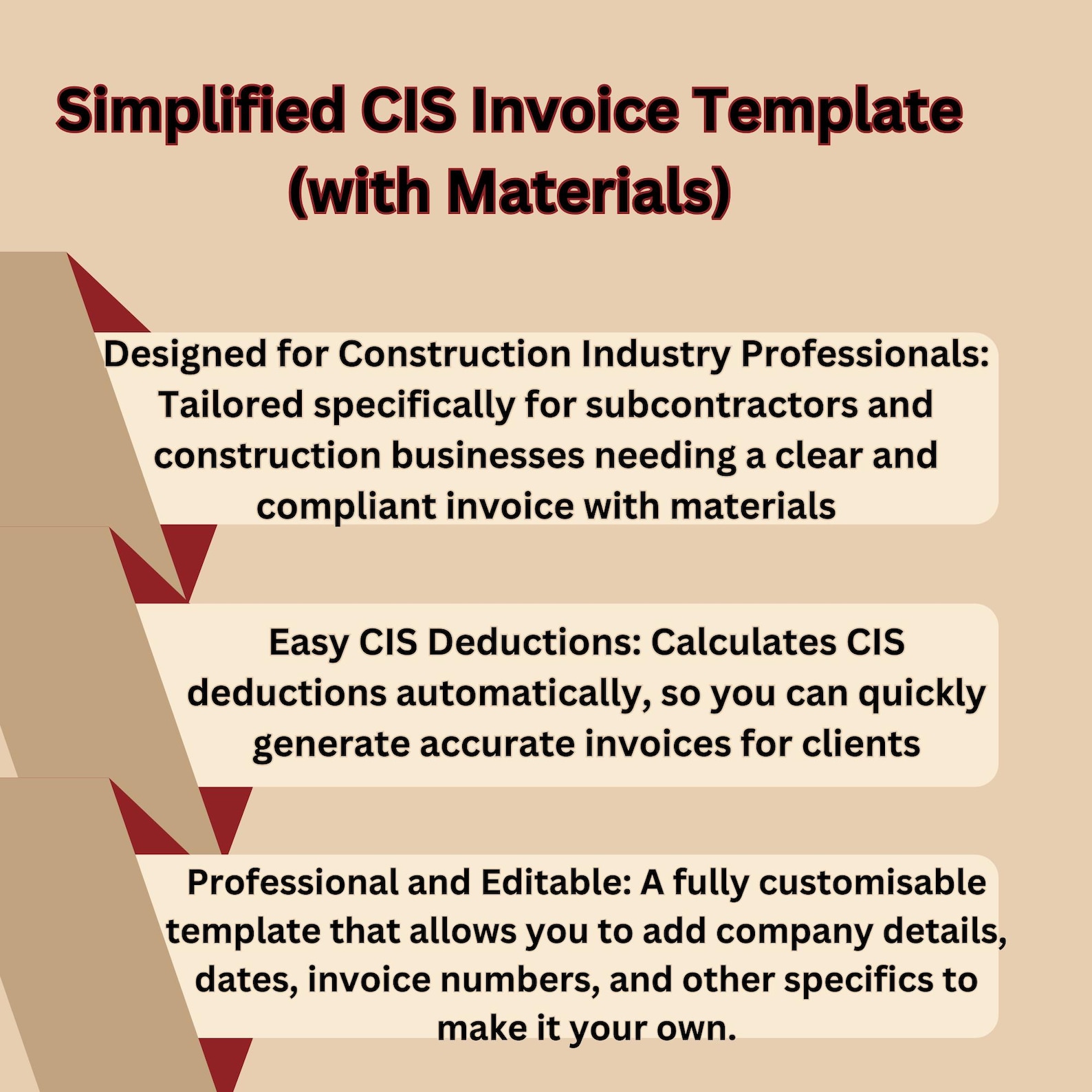 Automated CIS Invoice Template Excel With Materials – Perfect for Sole ...