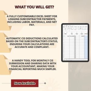 CIS Tracker Excel Template | Automated CIS Deductions & Payments ...
