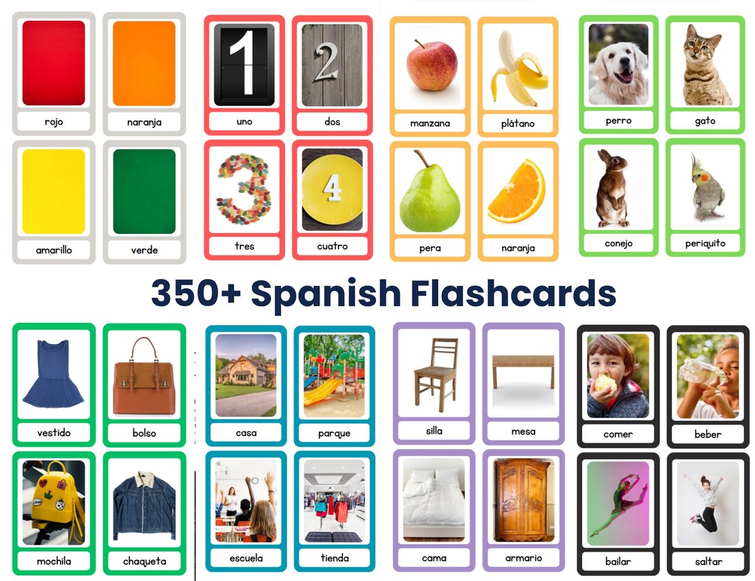 Spanish Flashcards Bundle | Learn Spanish | Reading Explorers - Etsy