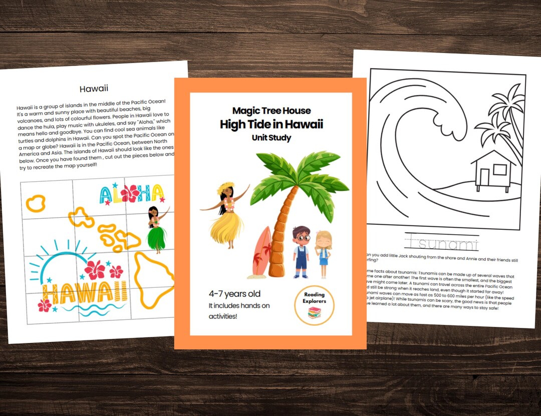 Hawaii and Tsunamis Unit Study | Magic Tree House | High Tide in Hawaii ...
