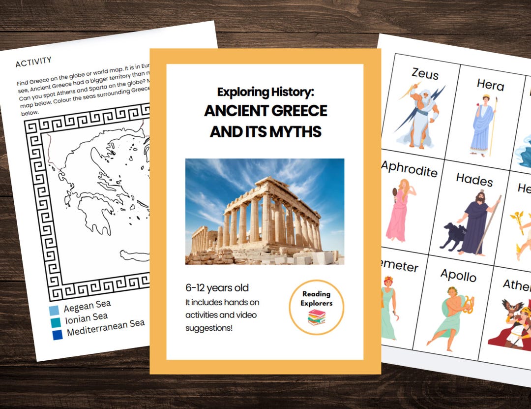Ancient Greece Ancient Greek Mythology History Unit Study Hands-on 6-12 ...