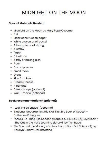 Magic Tree House: Midnight on the Moon Unit Study (PDF Download) - Etsy