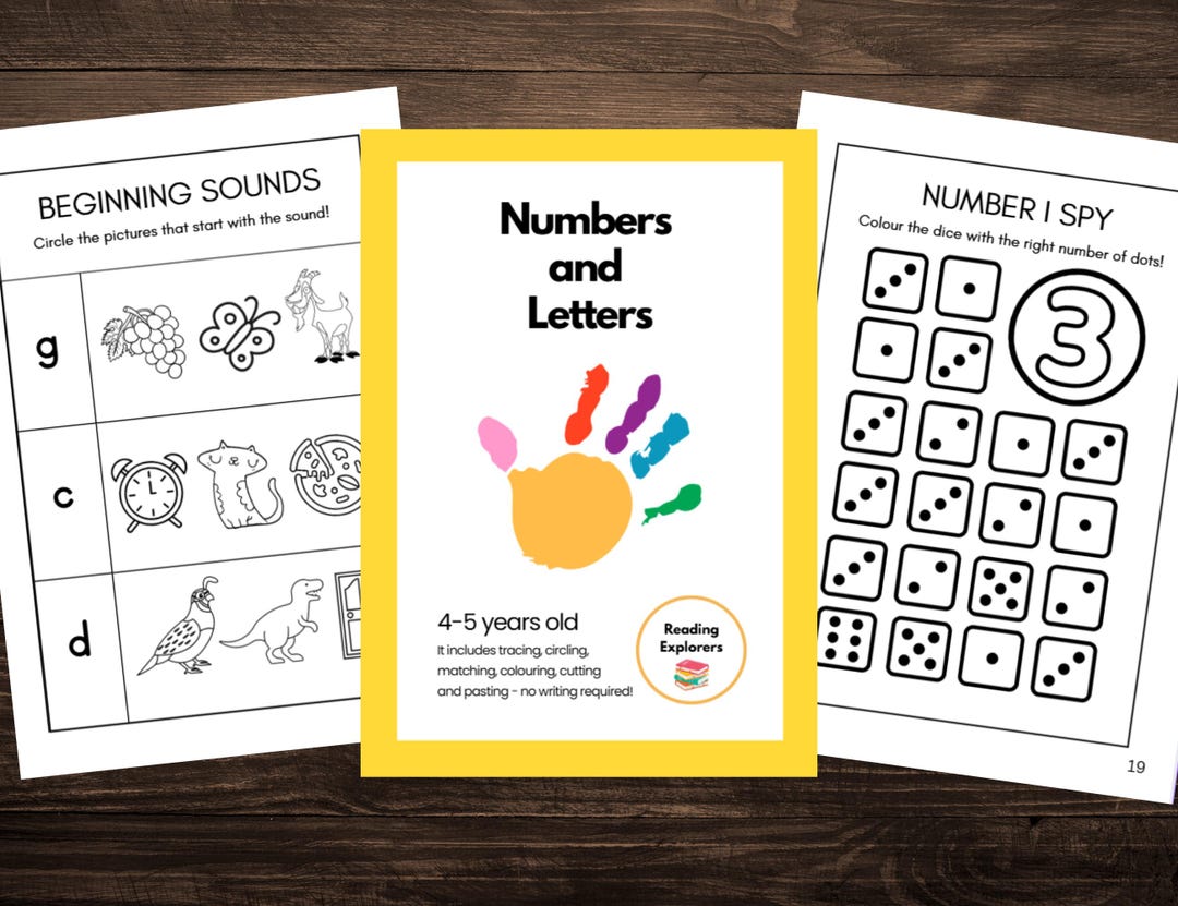 Preschool Pre-k Worksheets Gentle Letter and Numbers Workbook 4-5 Years ...