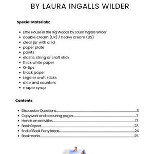 Little House in the Big Woods Literature Guide: Book Study & Activities ...