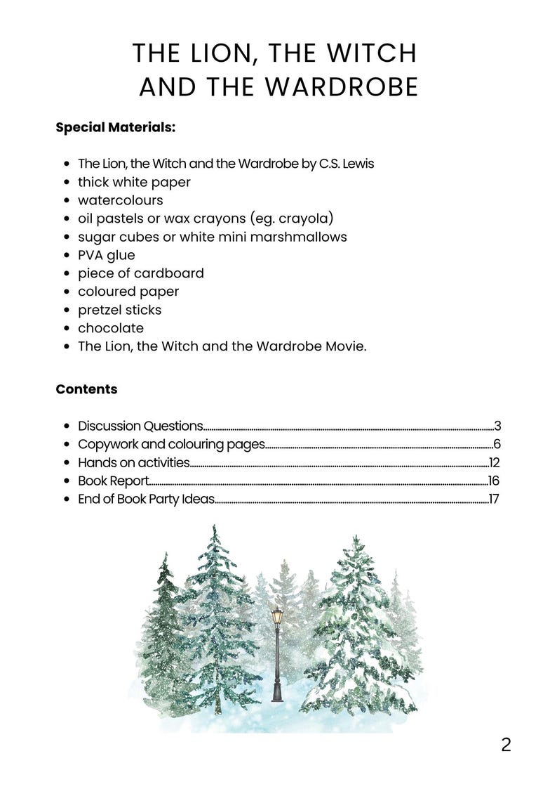 The Lion, the Witch and the Wardrobe | Narnia | Literature Unit | Book ...