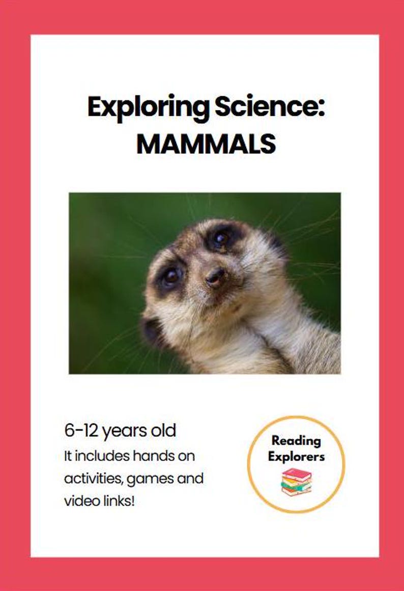 Mammals | Science Unit Study | 6-12 Years Old | Family Style Homeschool ...