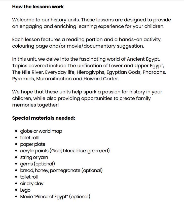 Ancient Egypt | History Unit Study | 6-12 Years Old | Family Style ...