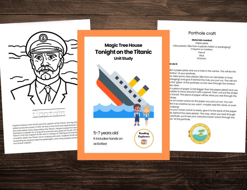 Titanic Unit Study | Magic Tree House | Tonight on the Titanic | 5-7 ...