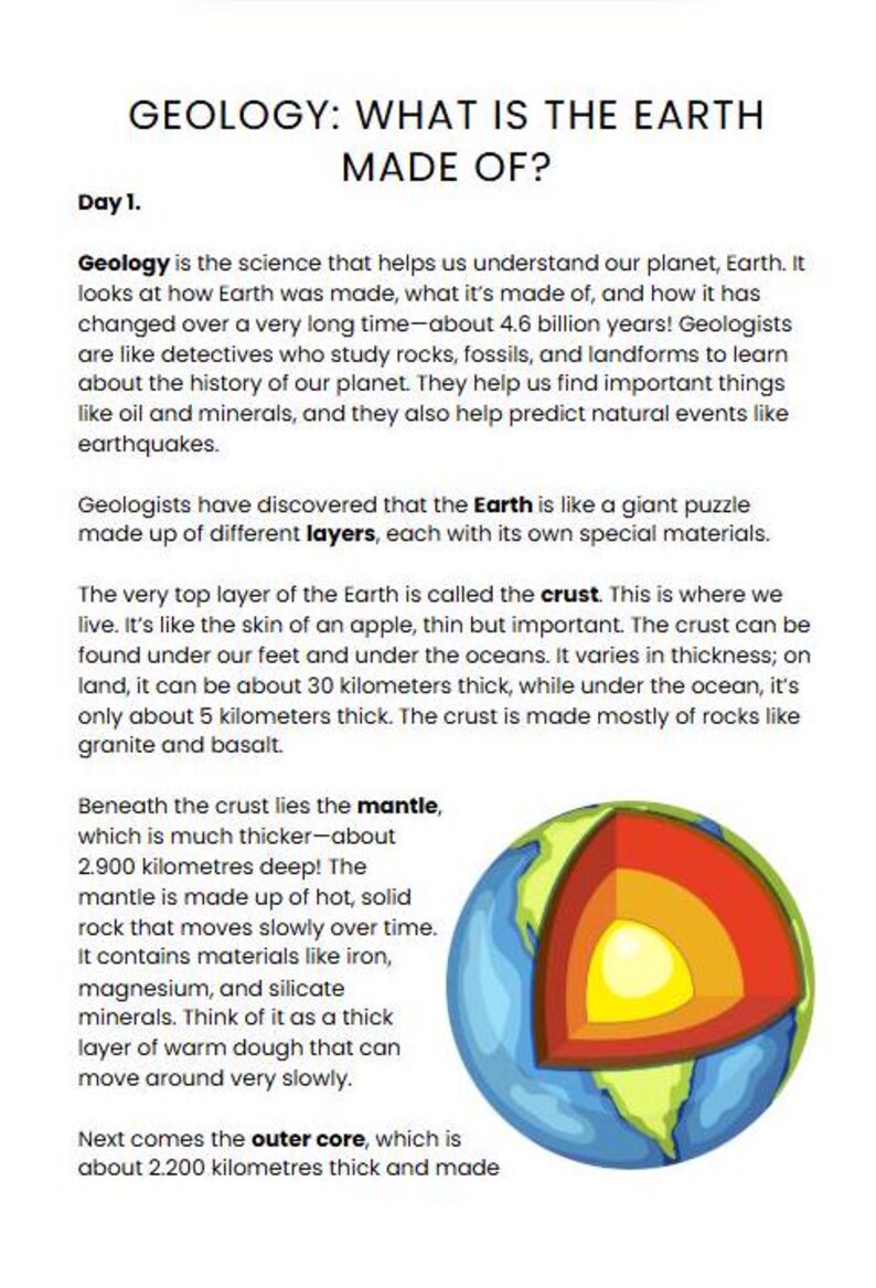 Geology | Science Unit Study | 6-12 Years Old | Reading Explorers - Etsy