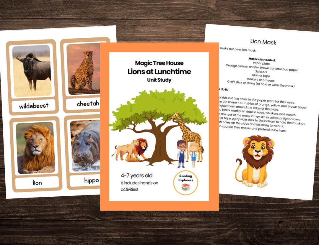 Savannah Unit Study | Magic Tree House | Lions at Lunchtime | 4-7 Years ...