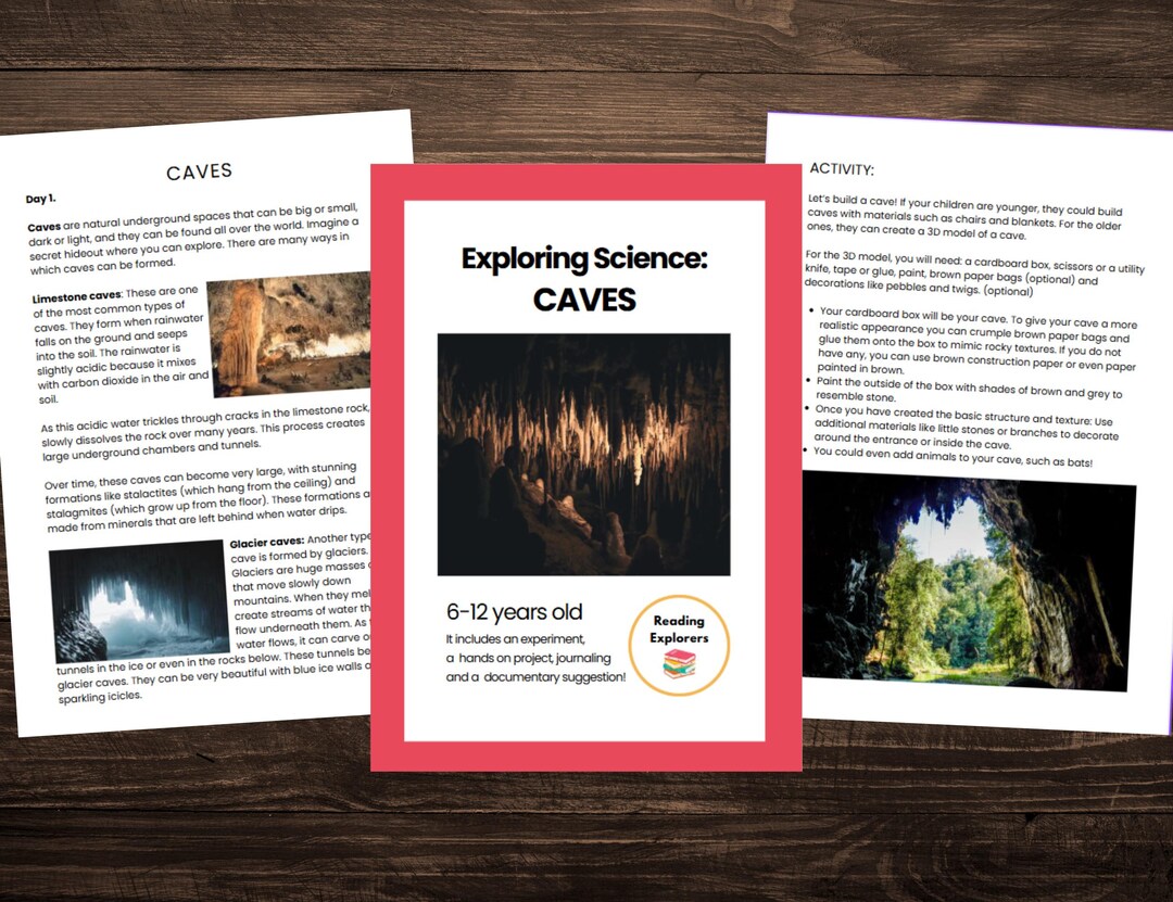Caves | Science Mini Unit Study | 6-12 Years Old | Reading Explorers - Etsy