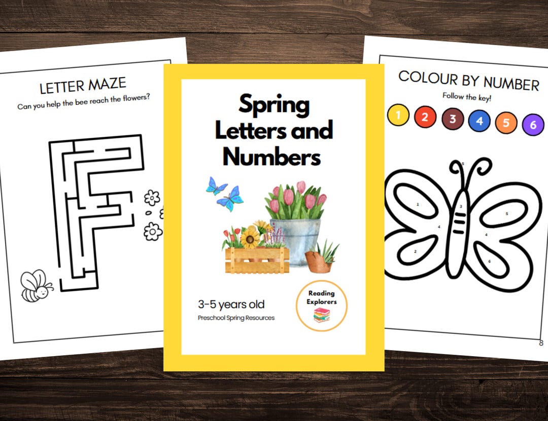 Spring Letters and Numbers | Preschool | Pre-k | Reading Explorers - Etsy