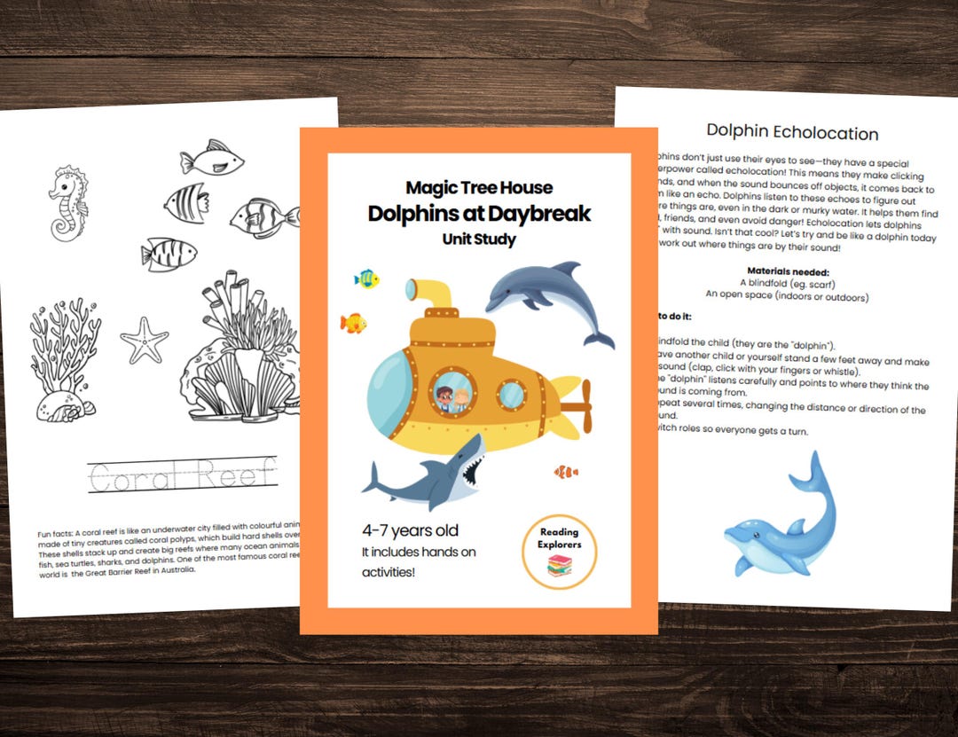 Coral Reef Unit Study: Magic Tree House, Dolphins at Daybreak (PDF ...