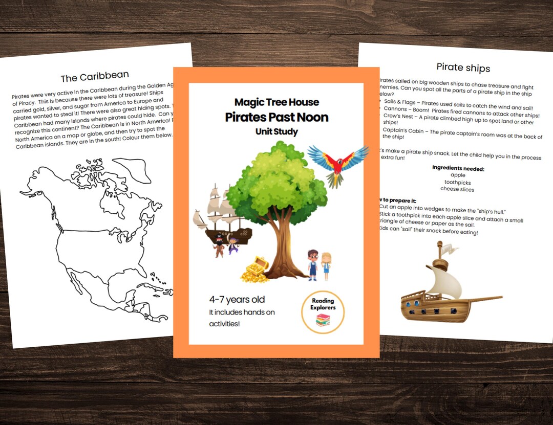 Pirates Unit Study | Magic Tree House | Pirates Past Noon | 4-7 Years ...