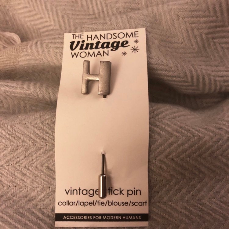 Silver H Stick Pin Vintage H Monogram Initial Pin H Initial - Etsy Polska
