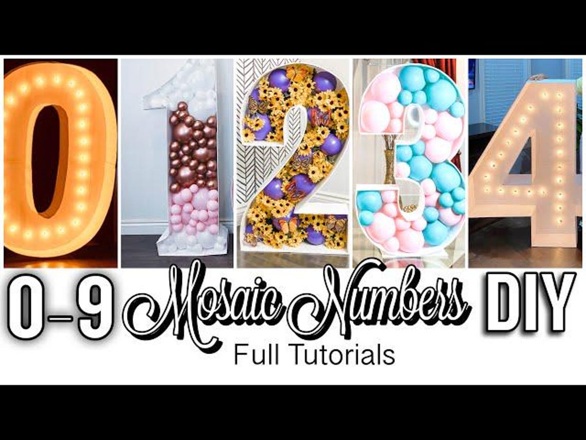 1-7ft Balloon Mosaic Letters and Numbers | DIY | Giant Balloon Mosaic ...