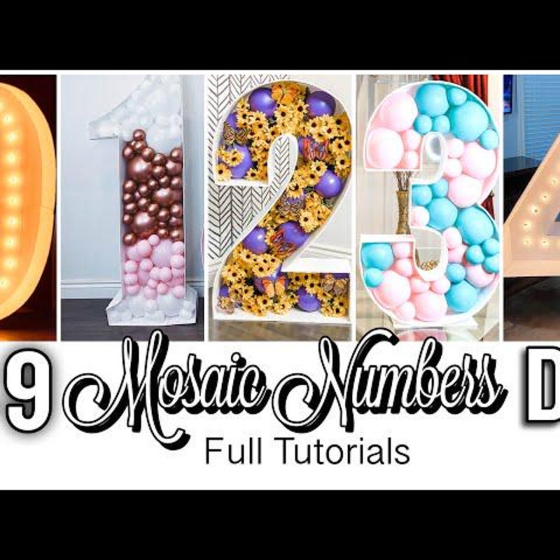 Mosaic Balloon Numbers - Etsy
