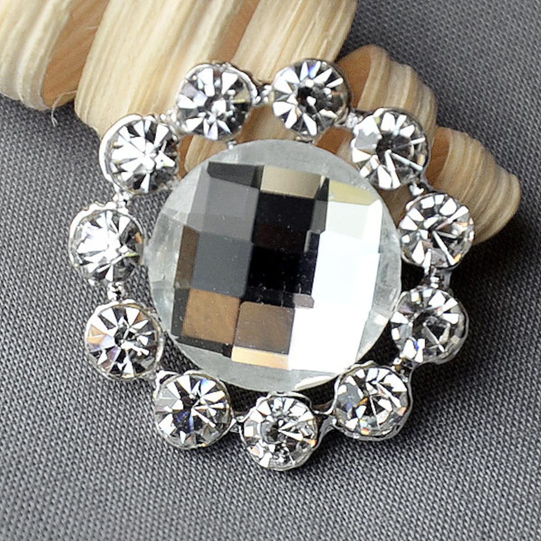 5 Rhinestone Button Embellishment Crystal Wedding Brooch Bouquet ...