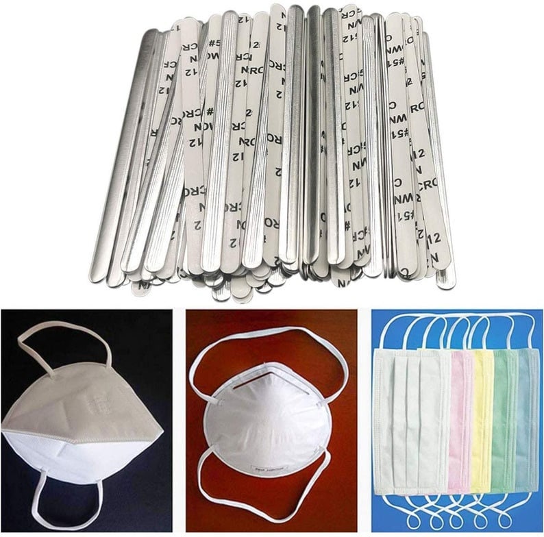 100 Pcs Aluminum Nose Wire for Face Mask Nose Strip Nose Strip Self ...