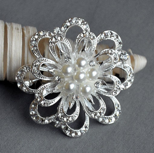 10 Rhinestone Brooch Crystal Brooch Bridal Brooch Bouquet Hair | Etsy