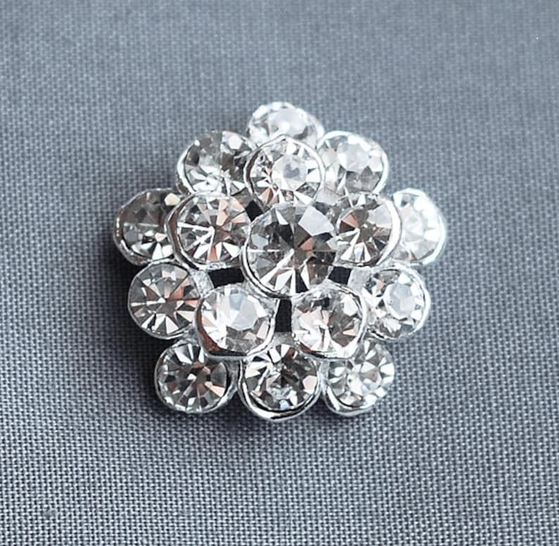 10 Rhinestone Buttons Round 3/4 20mm Diamante Crystal - Etsy
