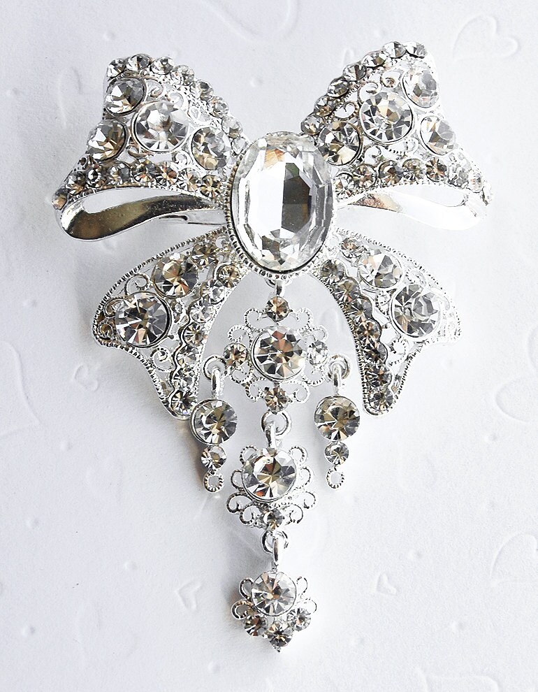 Rhinestone Brooch Crystal Brooch Bridal Brooch Bouquet Hair - Etsy